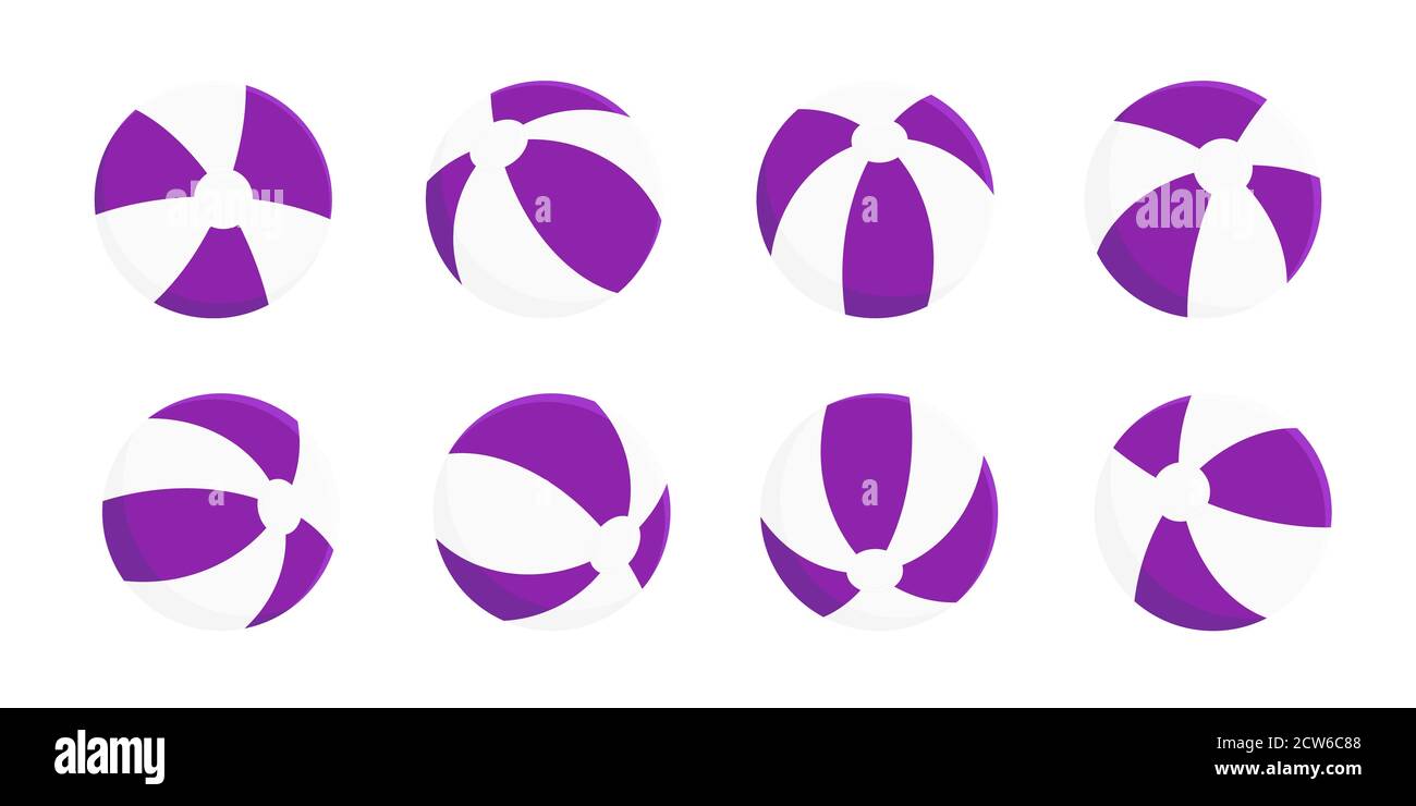 Inflatable beach ball flat style design vector illustration collection ...