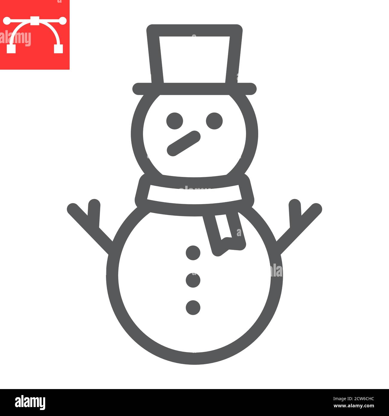 Snowman line icon, merry christmas and xmas, snowman sign vector ...