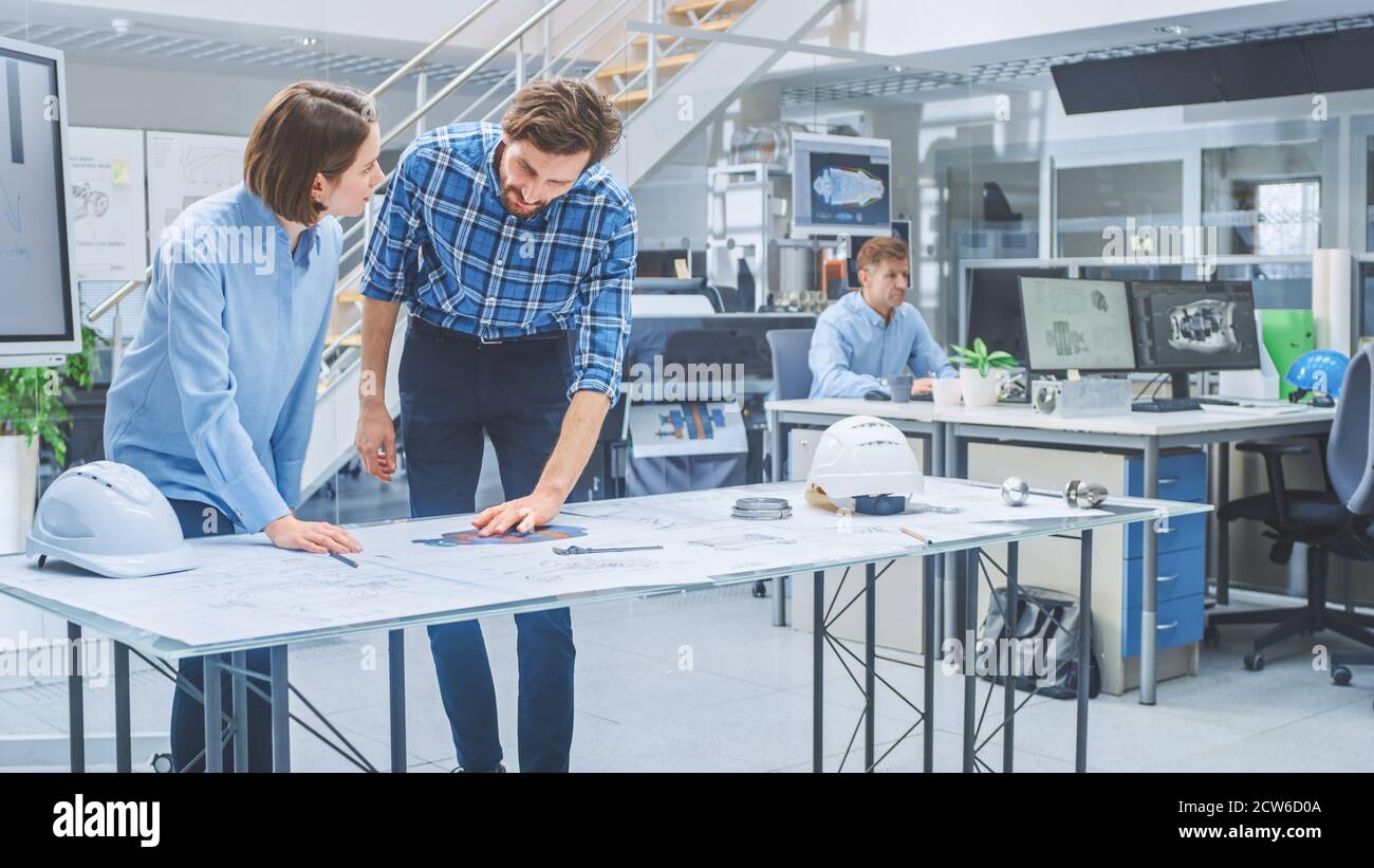 In the Busy Engineering Agency: Diverse Group of Engineers, Technicians ...