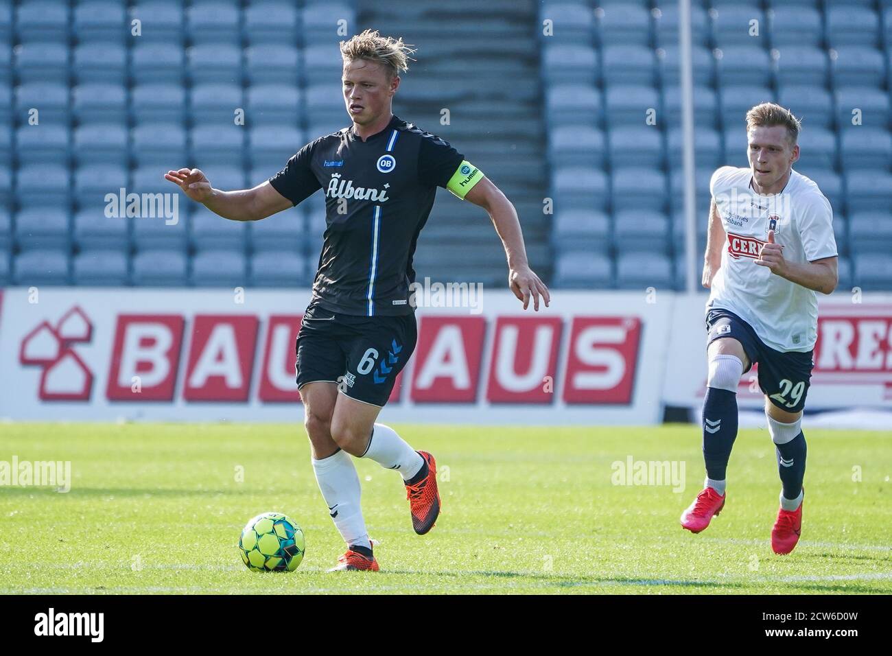Aarhus, Denmark. 27th Sep, 2020. Jeppe Tverskov (6) of OB seen during ...