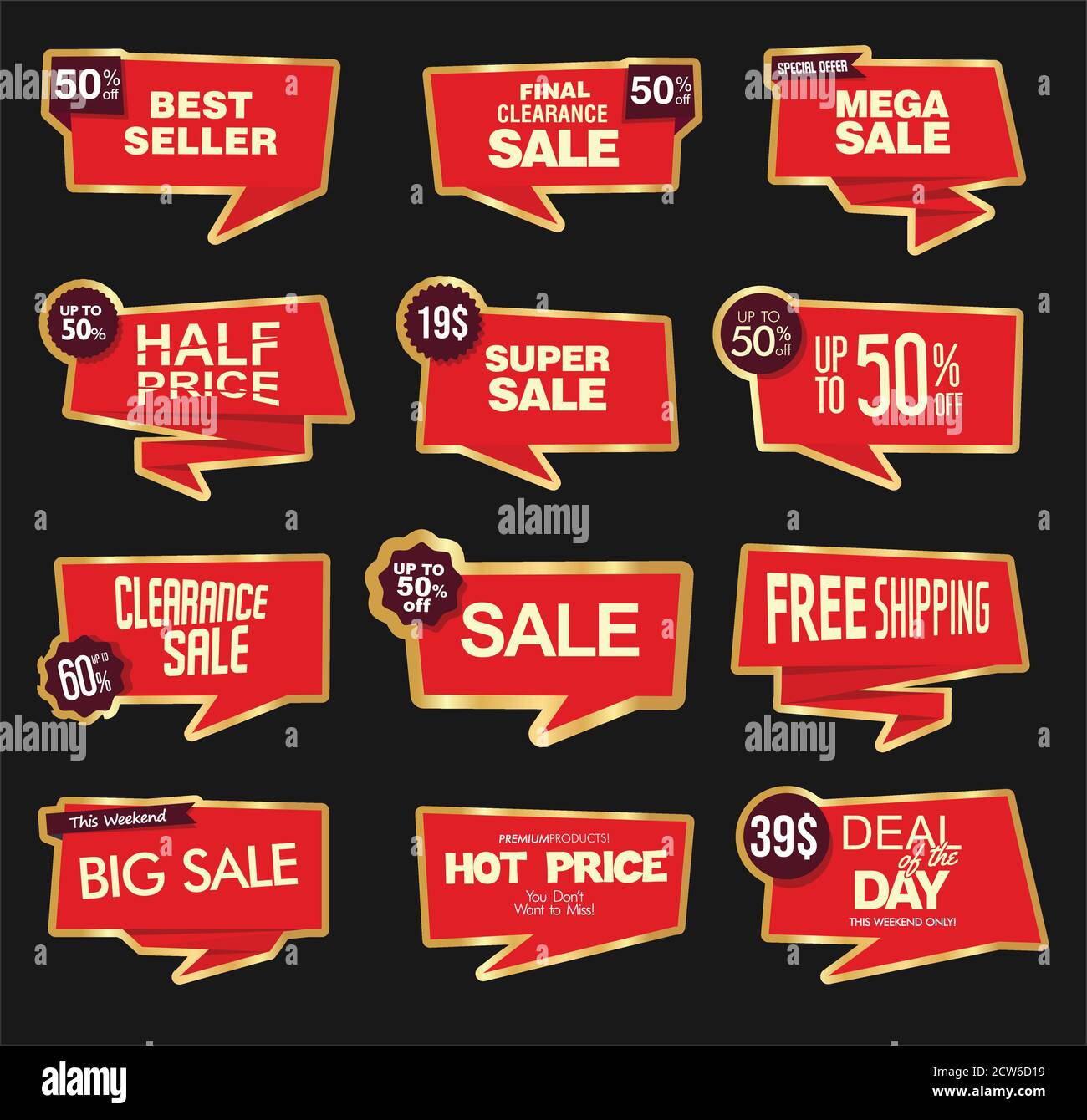 Collection of modern sale stickers and tags Stock Vector Image & Art ...