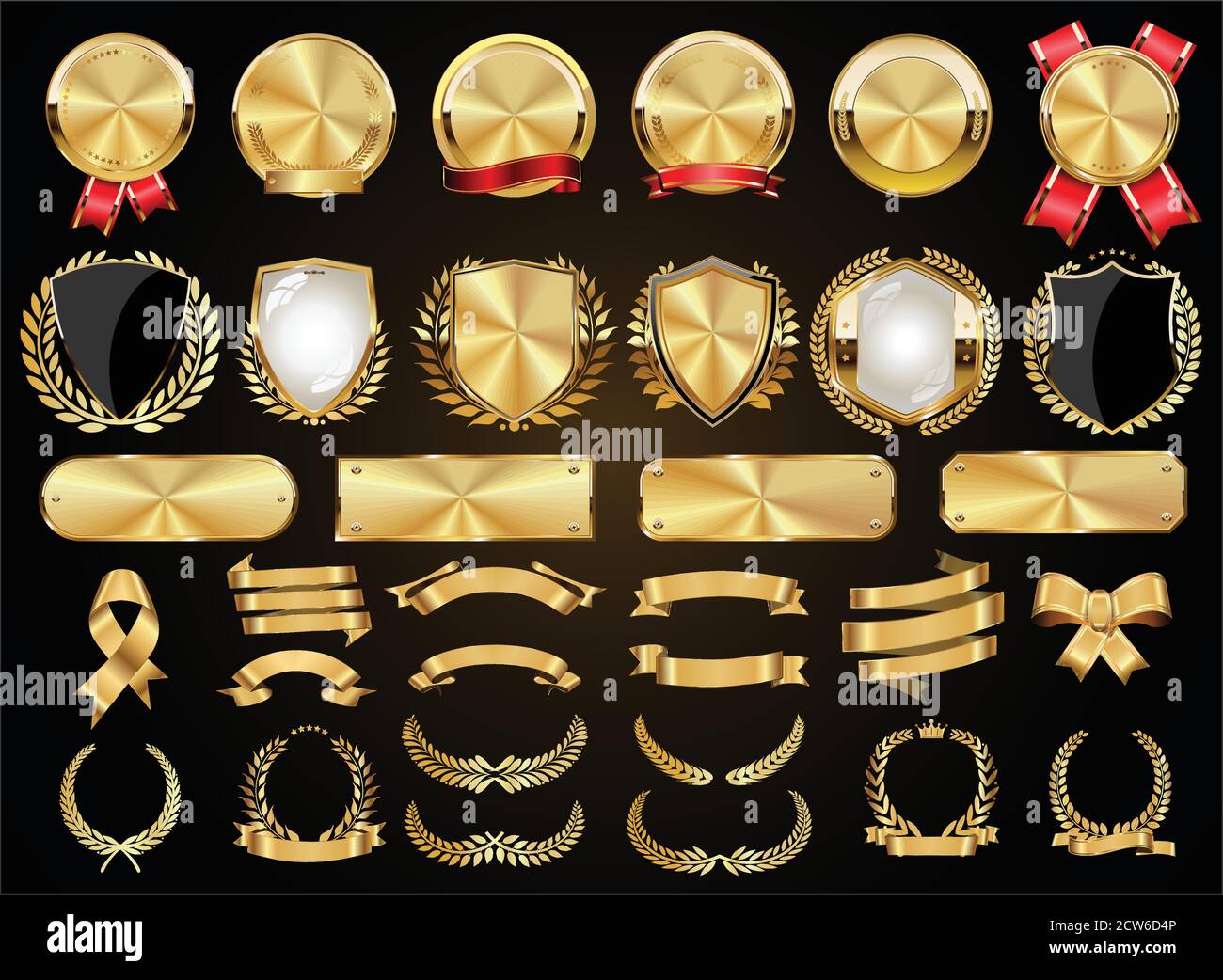 collection of golden badges and labels Stock Vector Image & Art - Alamy