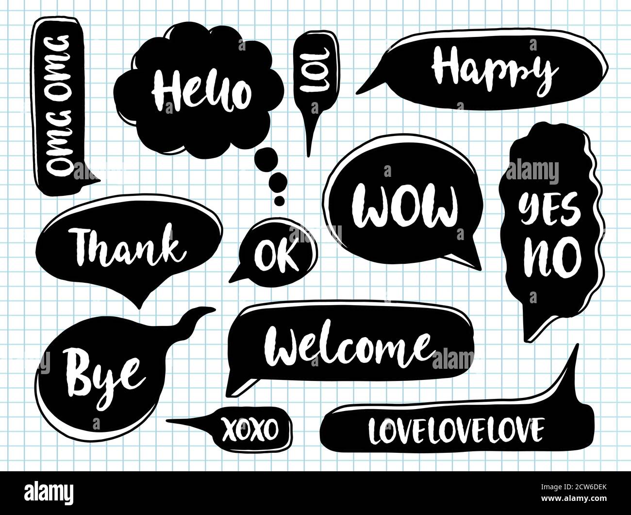 Bubble speech collection. Communication design. Social ballon comment ...