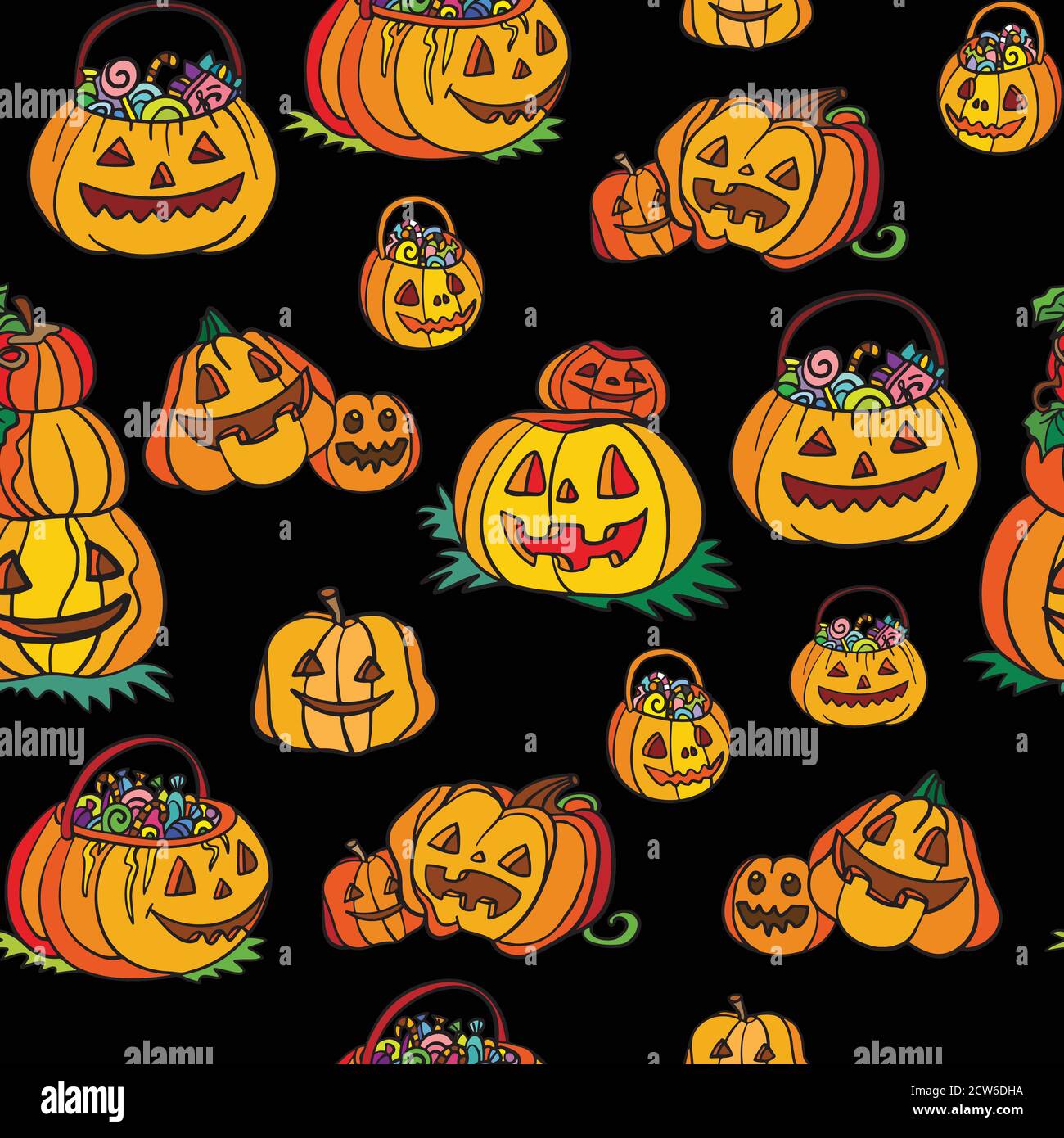 Vector halloween seamless background Stock Vector Images - Alamy
