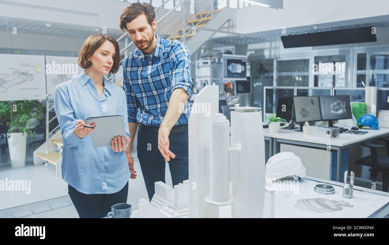Construction blueprint project working hi-res stock photography and ...