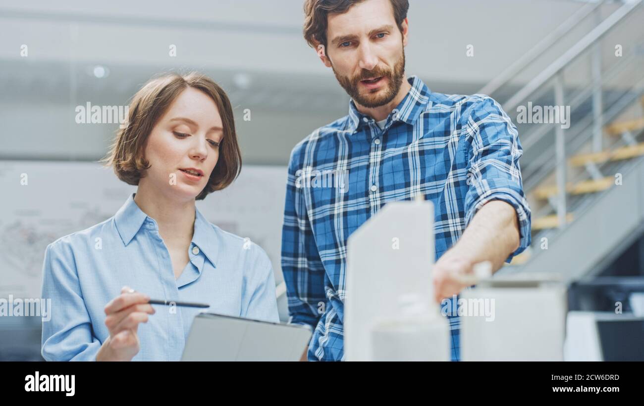 In Architectural Bureau: Young Professional Female Architect and ...