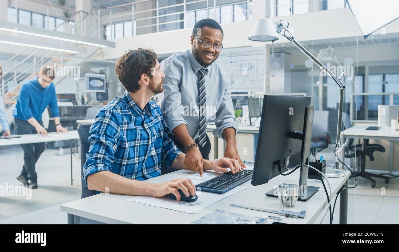 In the Industrial Engineering Facility: Portrait of the Handsome Male ...