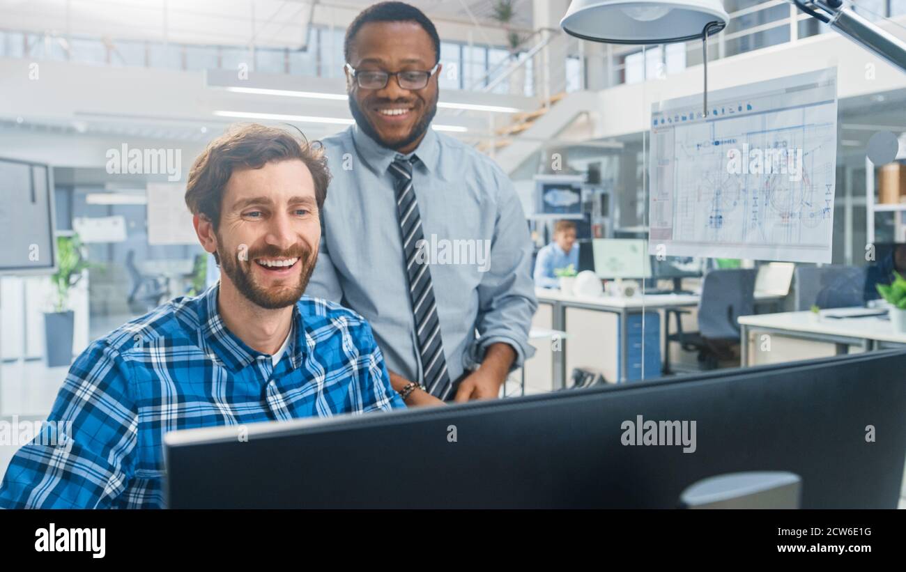 In the Industrial Engineering Facility: Portrait of the Handsome Male ...
