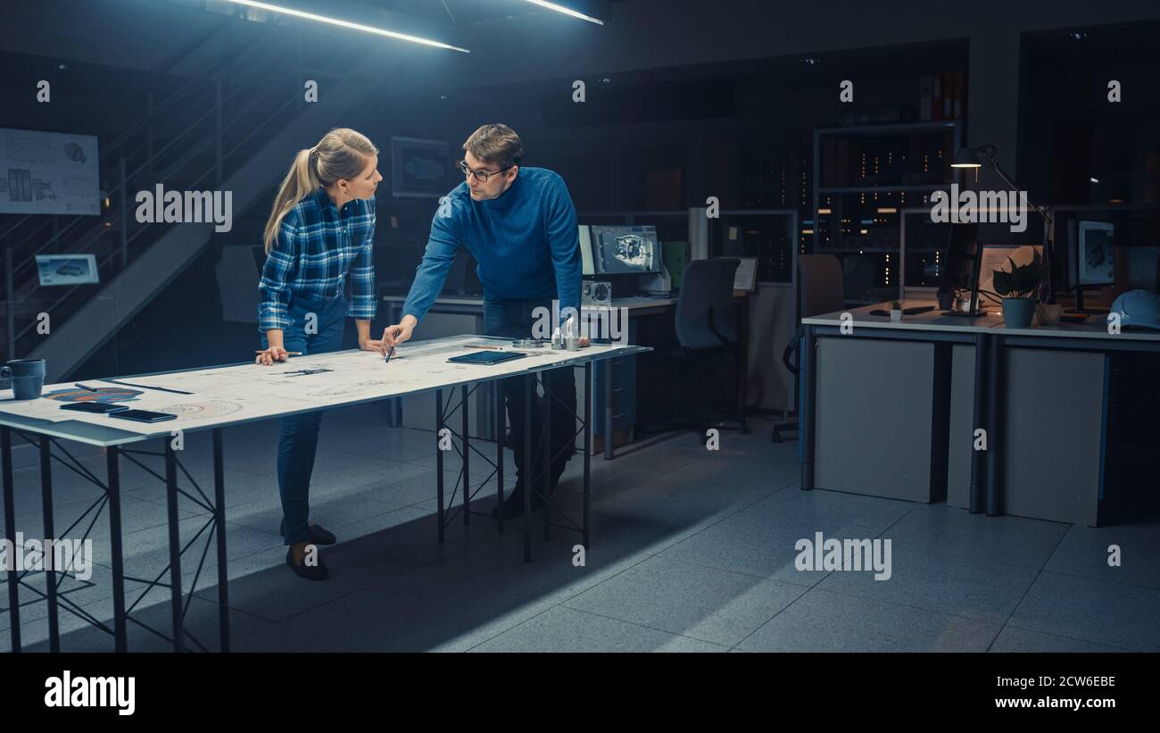 In the Dark Industrial Design Engineering Facility Male and Female ...