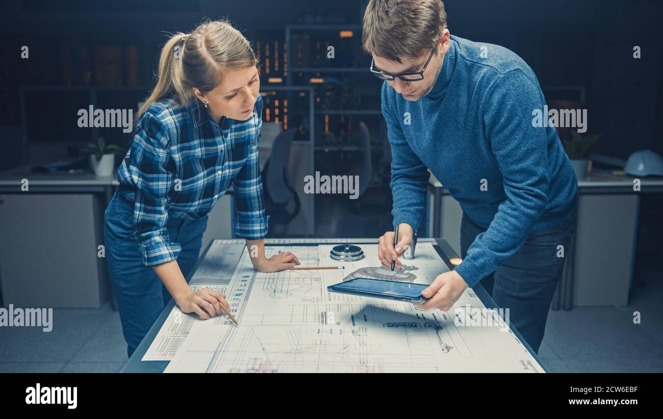 In the Dark Industrial Design Engineering Facility Male and Female ...