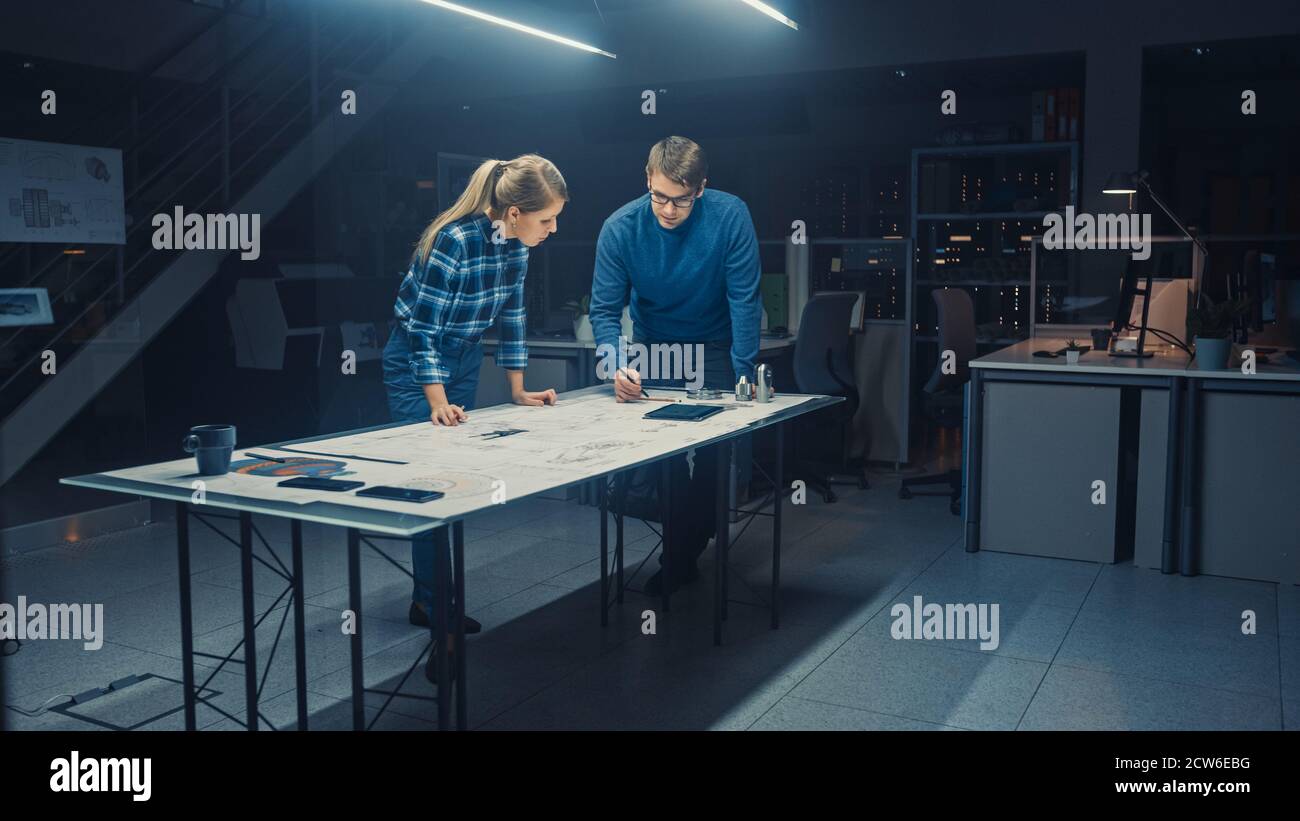 In the Dark Industrial Design Engineering Facility Male and Female ...