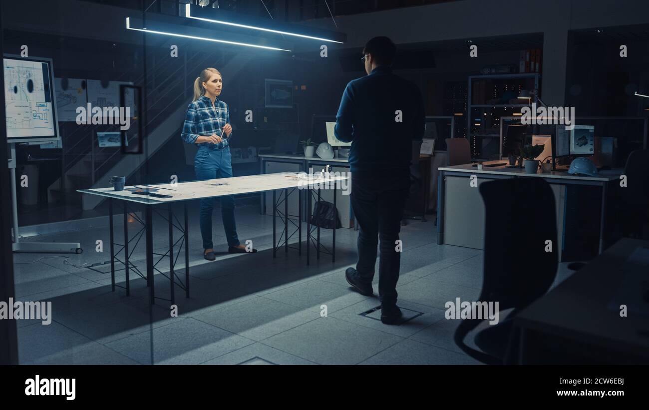 In the Dark Industrial Design Engineering Facility Male and Female ...