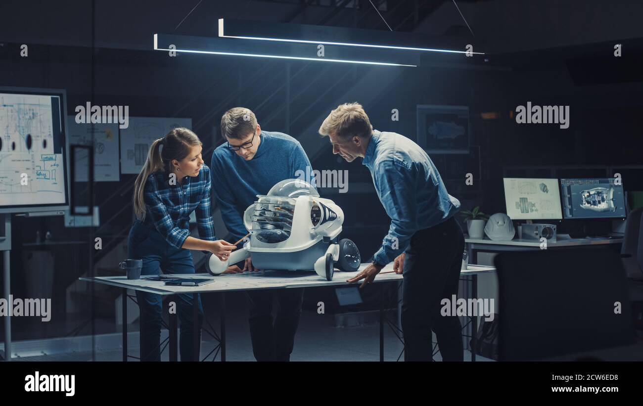 Late at Night in Robotics Engineering Facility Three Technical ...