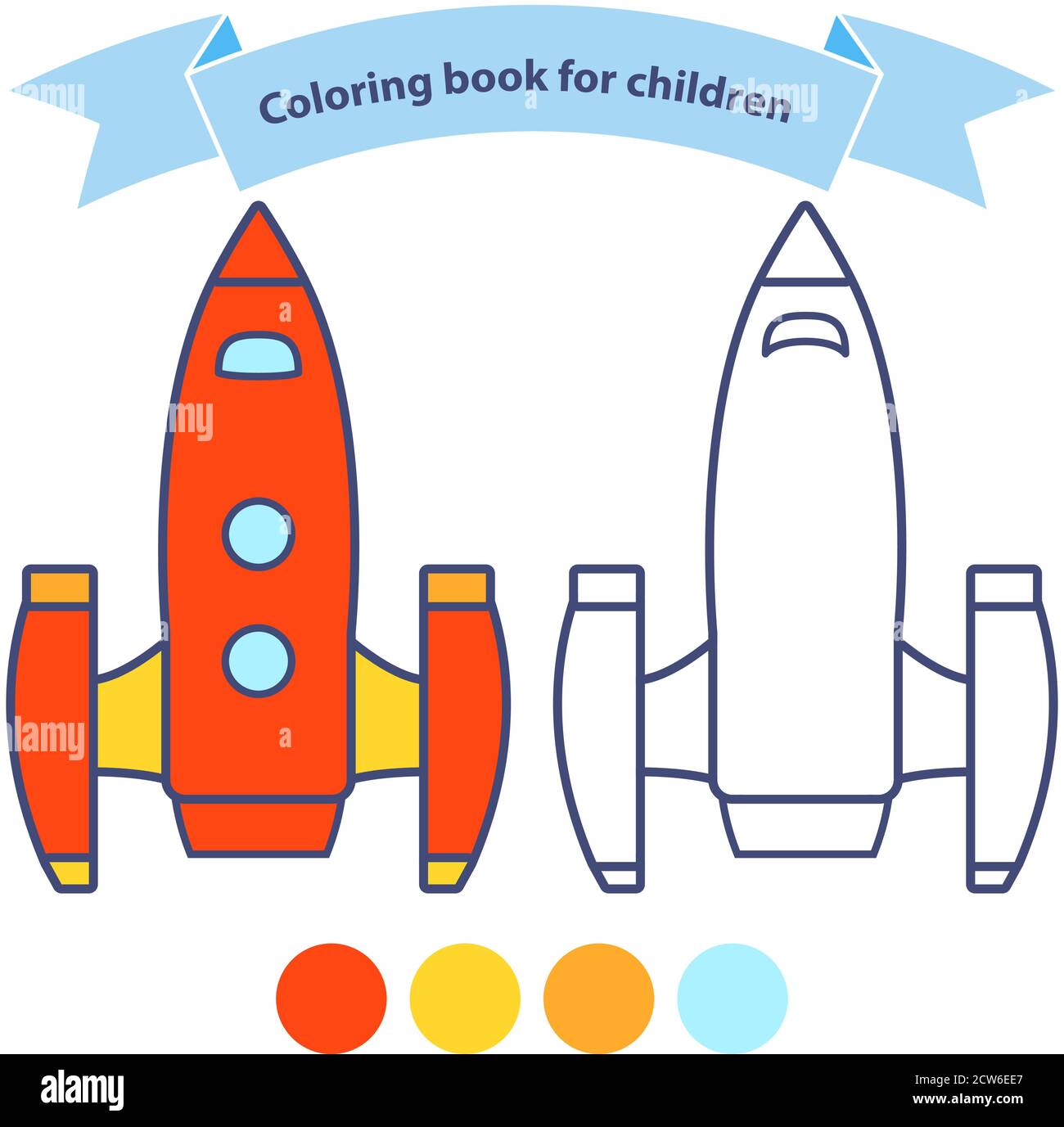 Rocket coloring page for preschool hi-res stock photography and images ...
