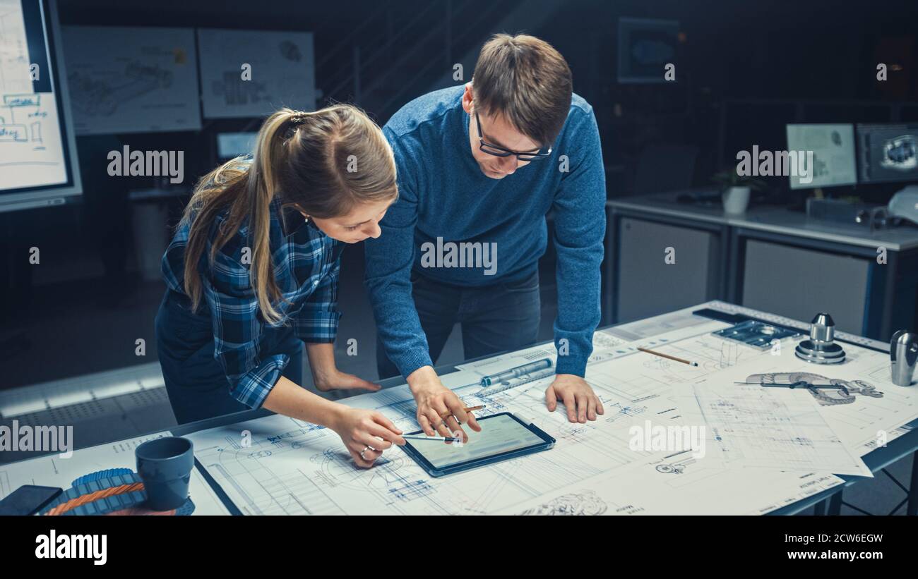 In the Dark Industrial Design Engineering Facility Male and Female ...