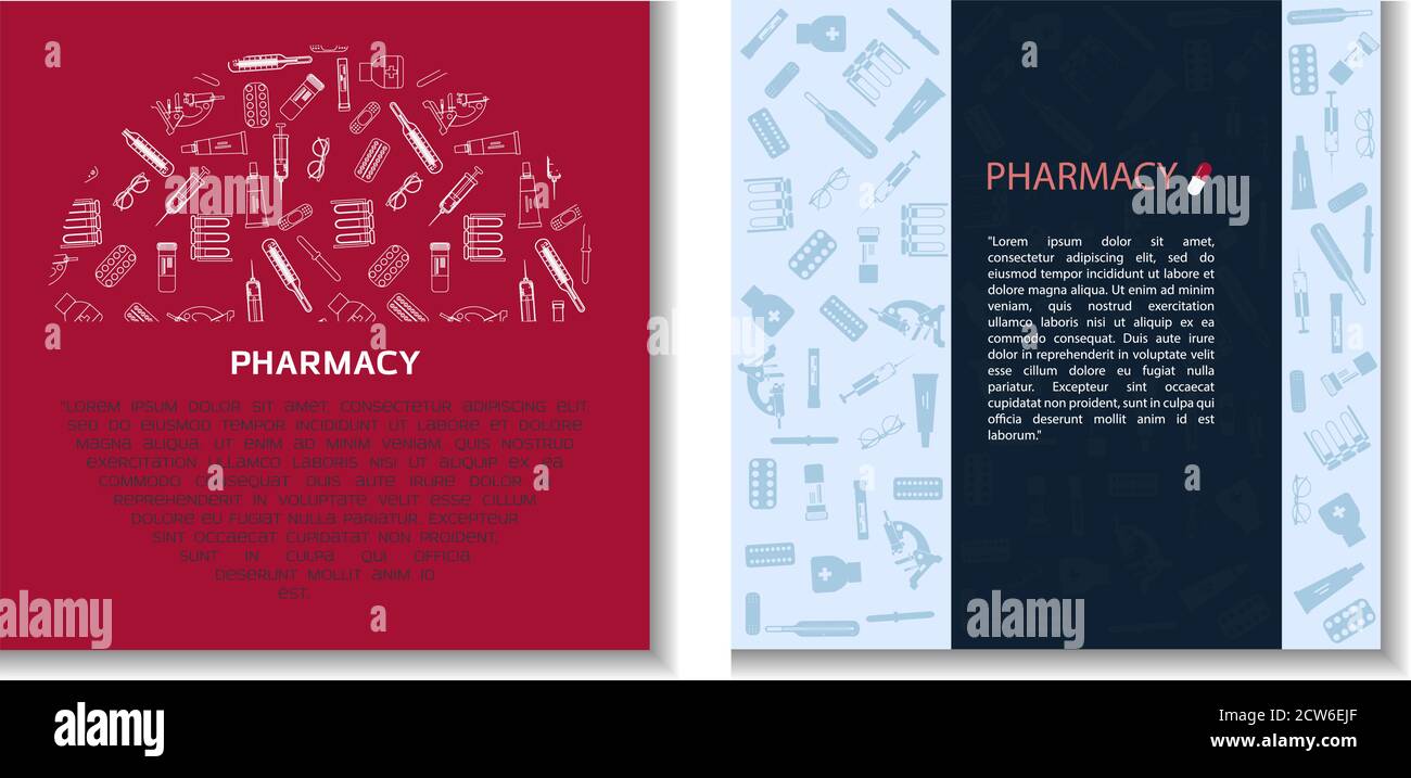 Online Pharmacy concept banner with text place. Vector medical ...