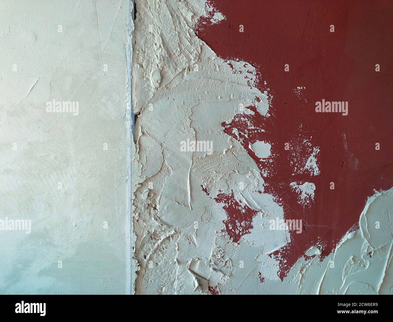 Plastering of a concrete wall. Interior finishing works Stock Photo - Alamy