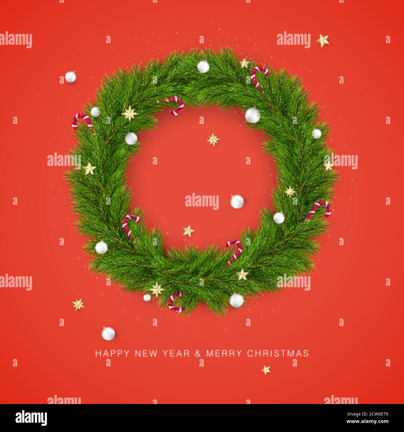 Red balls on spruce Stock Vector Images - Alamy