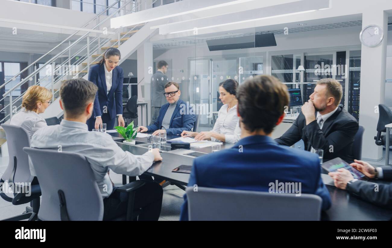Corporate Meeting Room: Young and Ambitious Female Executive Director ...