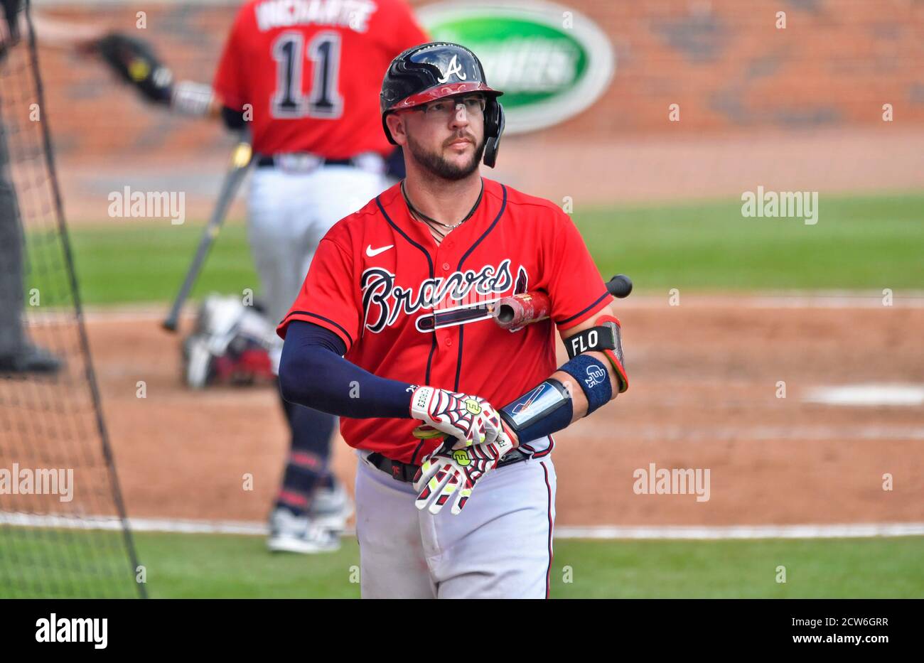 Atlanta braves catcher tyler flowers hi-res stock photography and ...