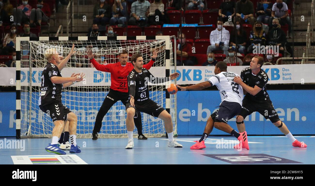 Dusseldorf, Deutschland. 26th Sep, 2020. firo: 26.09.2020, handball ...