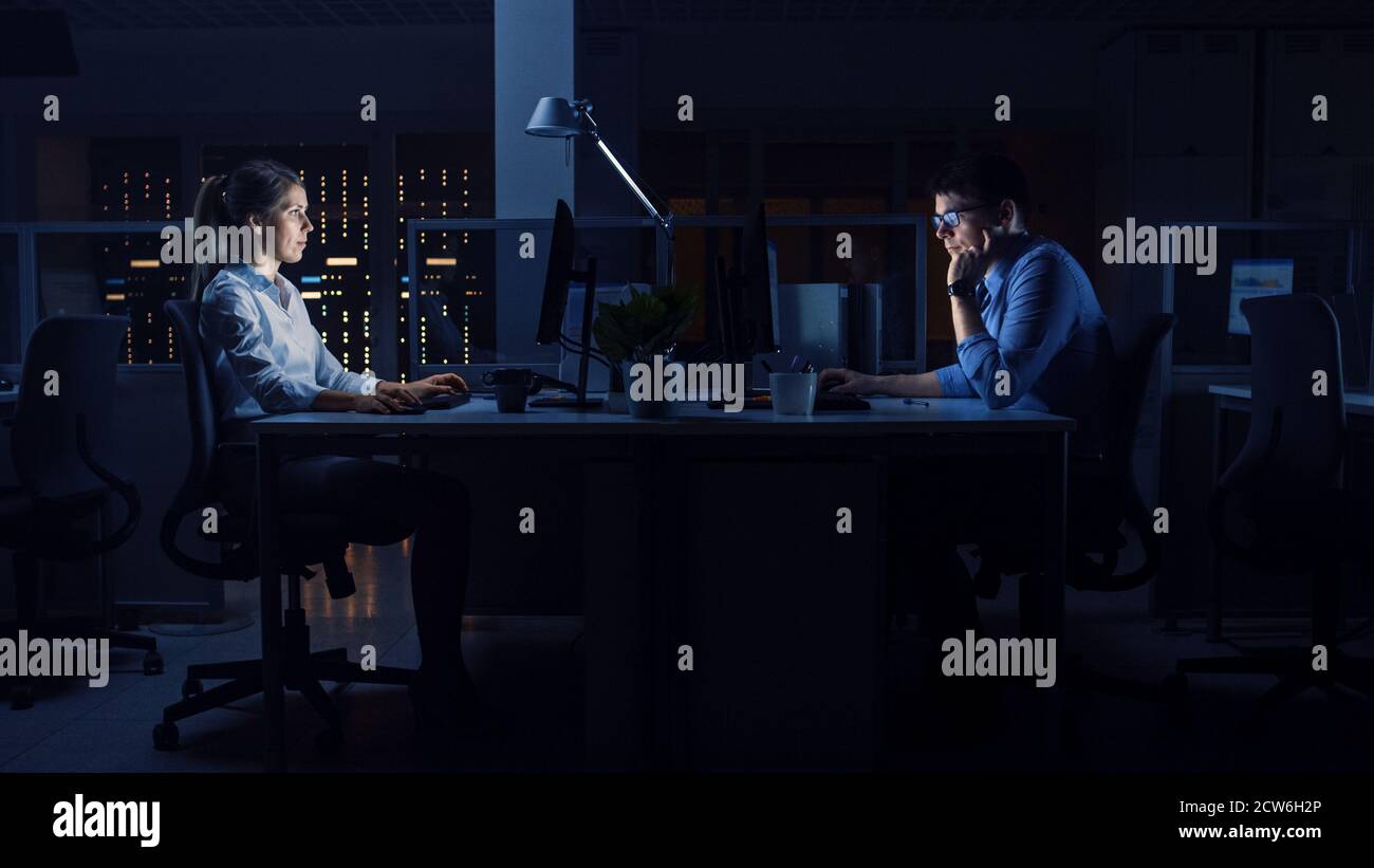 Working Late at Night in the Office: Workers Use Desktop Computers ...