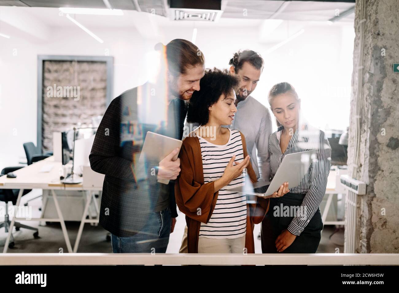 Software engineers working on project and programming in company Stock ...