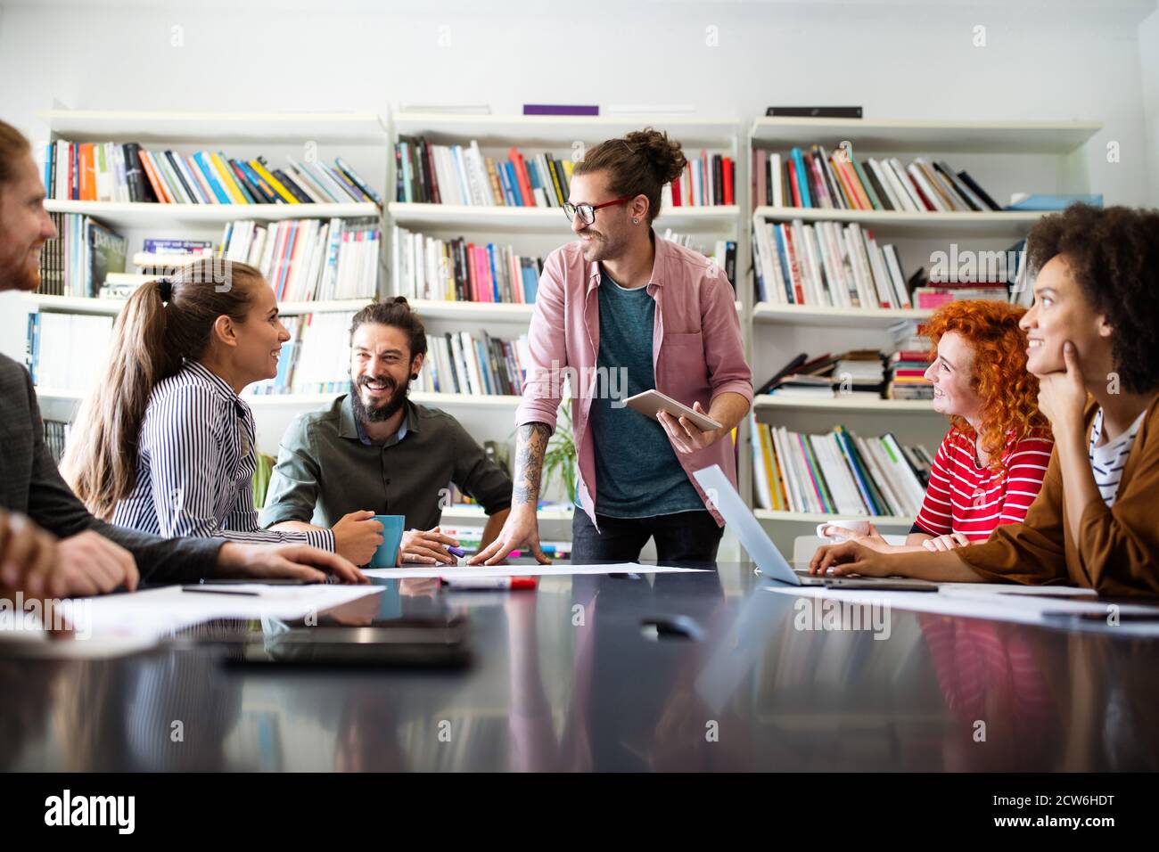 Business people good teamwork in office. Teamwork successful meeting ...