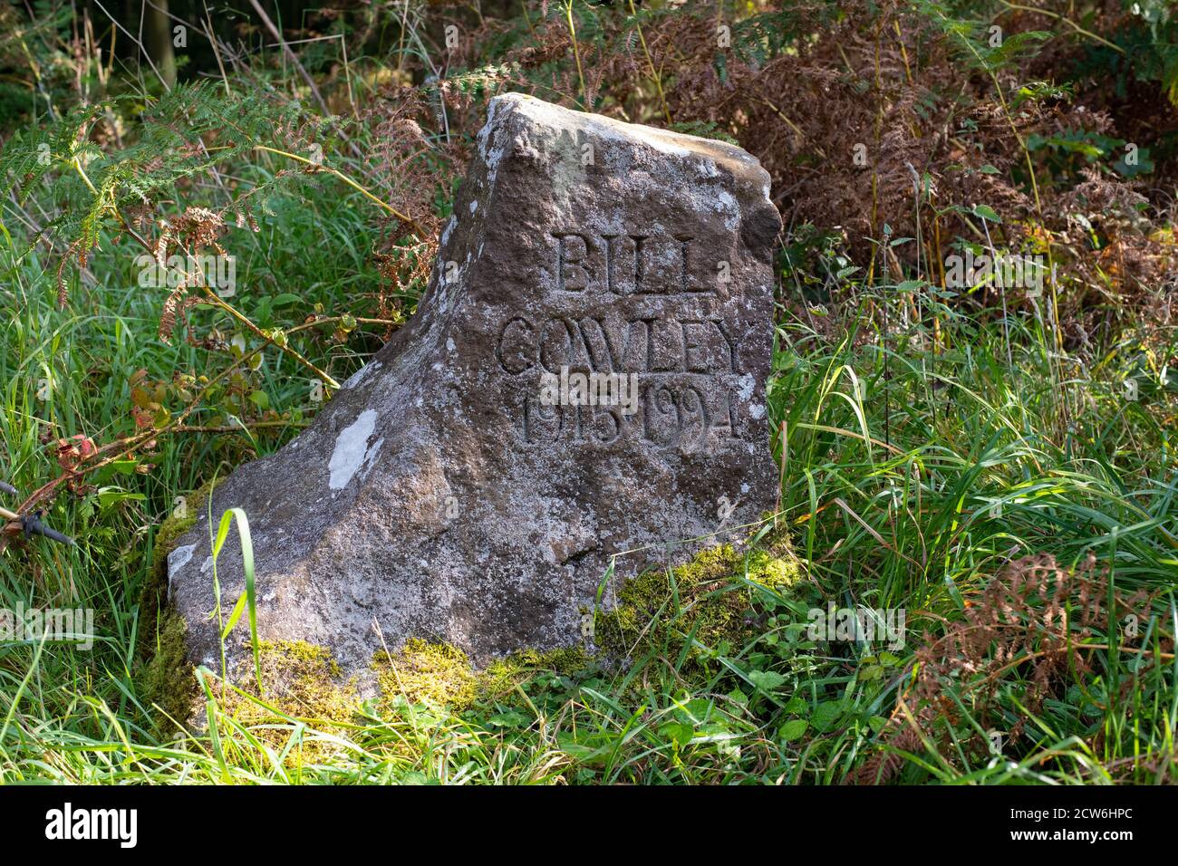 Bill Cowley founder of the Lyke Wake Walk memorial stone, Clain Wood ...