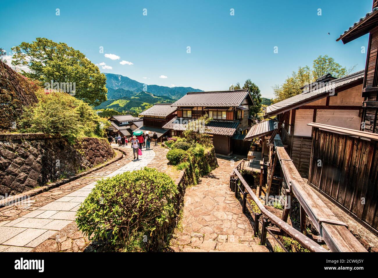 Magome-juku, the forty-third of the sixty-nine stations, on the ...