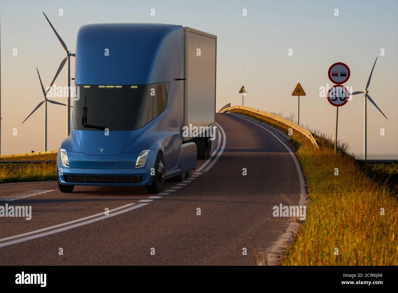 Electric tractor trailer truck hi-res stock photography and images - Alamy