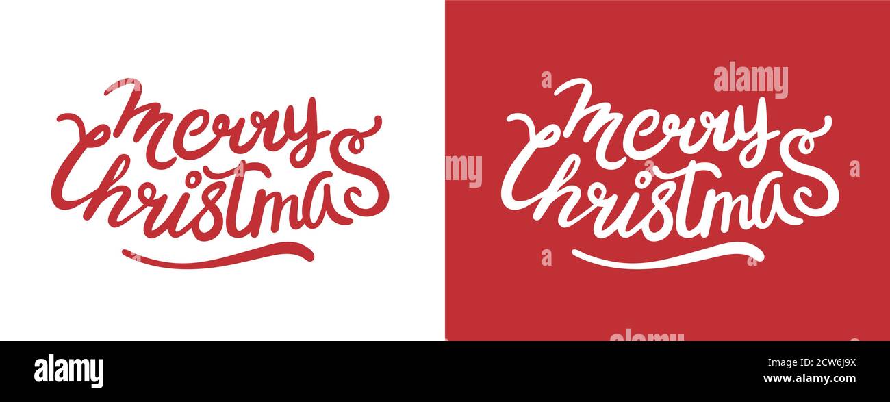Merry christmas lettering. Vector illustration in flat style Stock ...