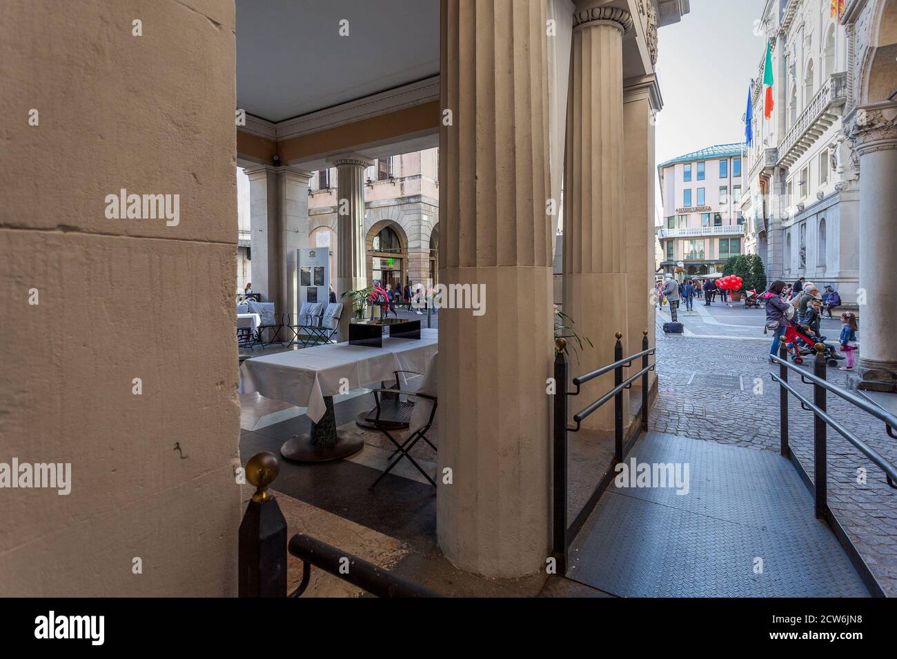 Columns of Pedrocchi coffee bar founded in the 18th century in Padua in ...