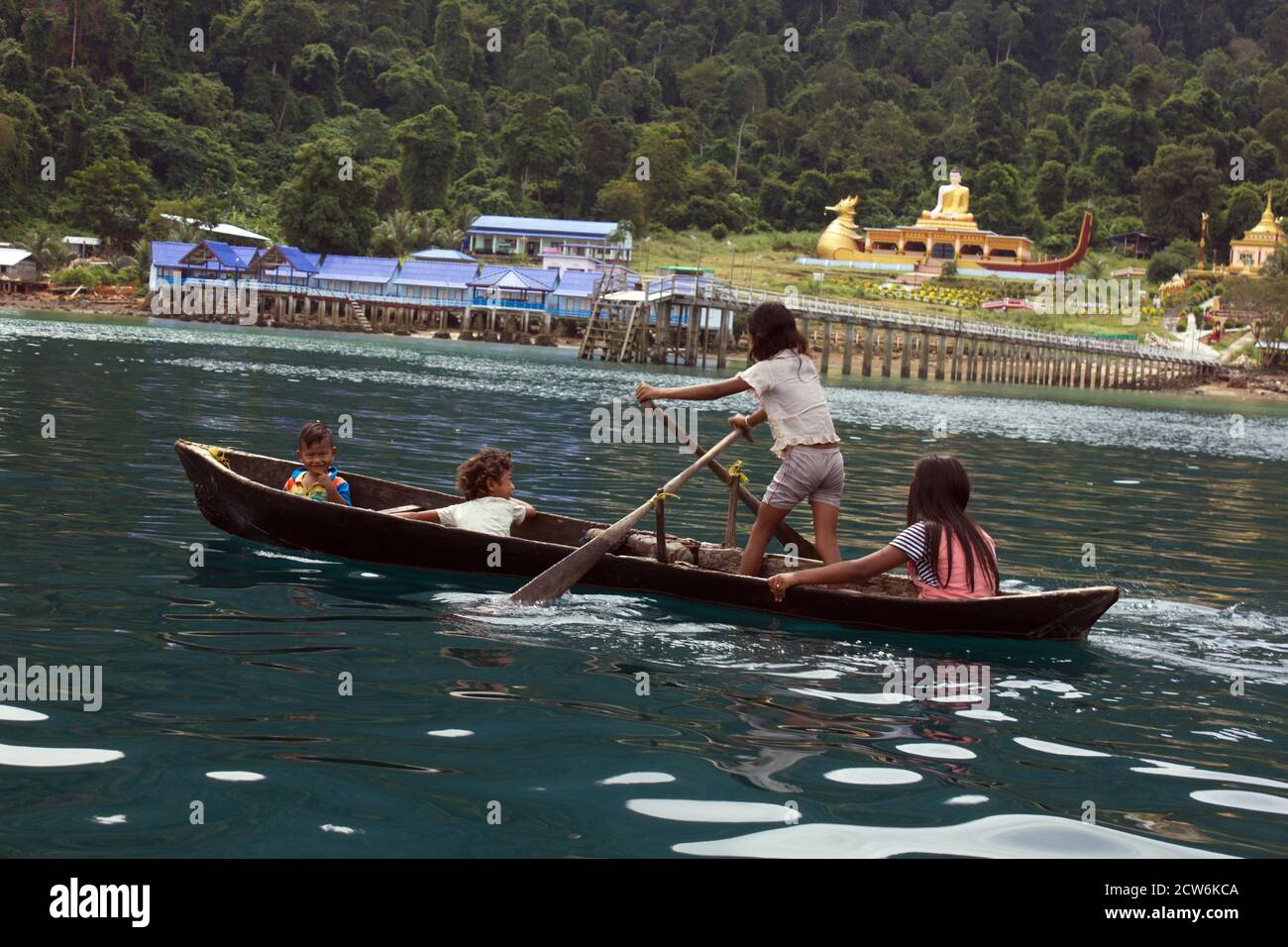 Asian girl rowing on boat hi-res stock photography and images - Alamy