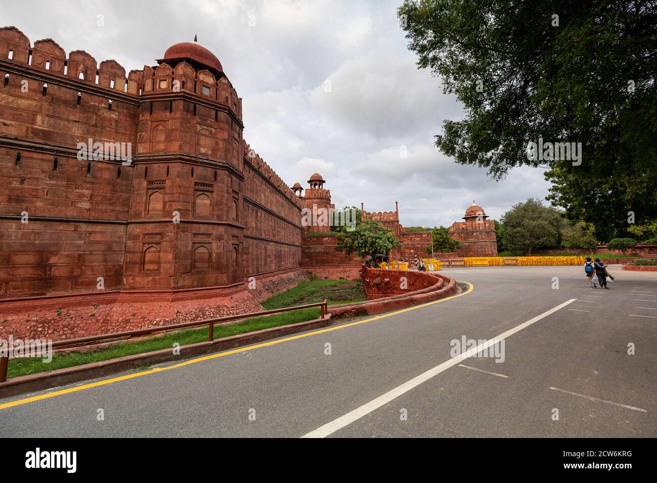 View of the famous Red Fort, also known as Lal Quila, in the historic ...