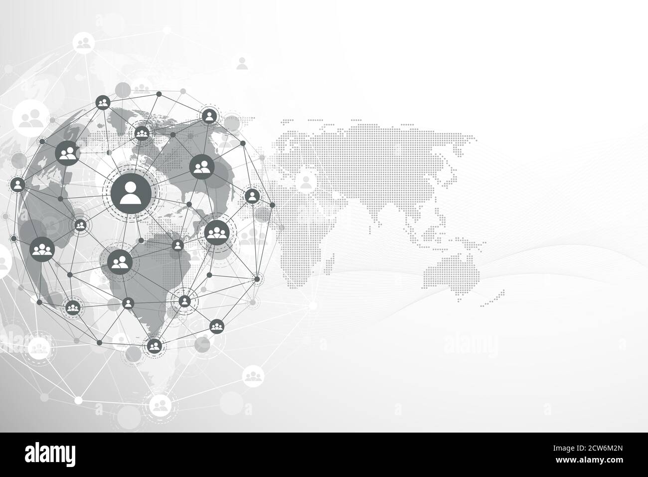 Global network connection concept. Big data visualization. Social ...