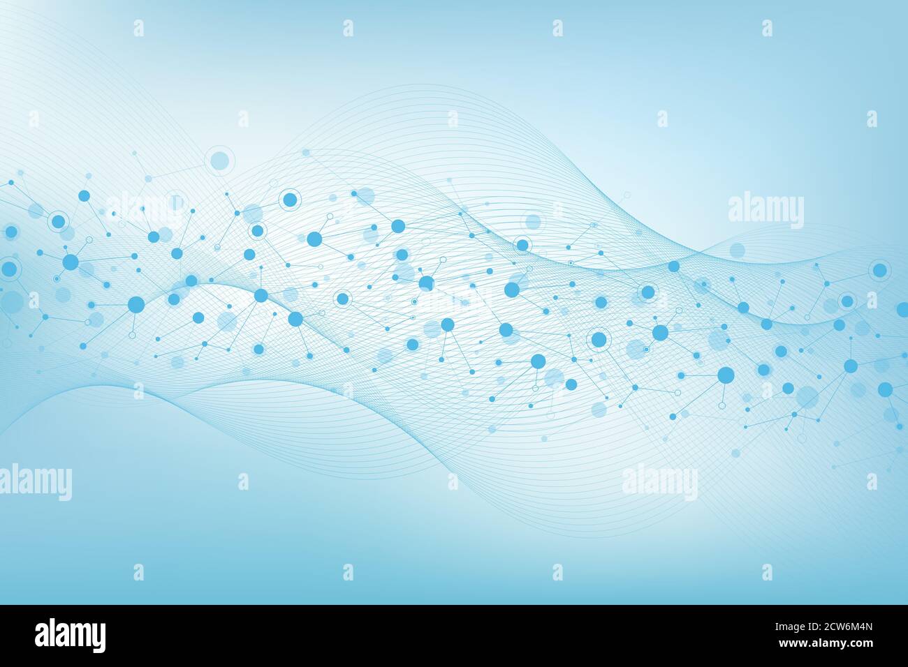 Scientific molecule background with flow waves for medicine, science ...