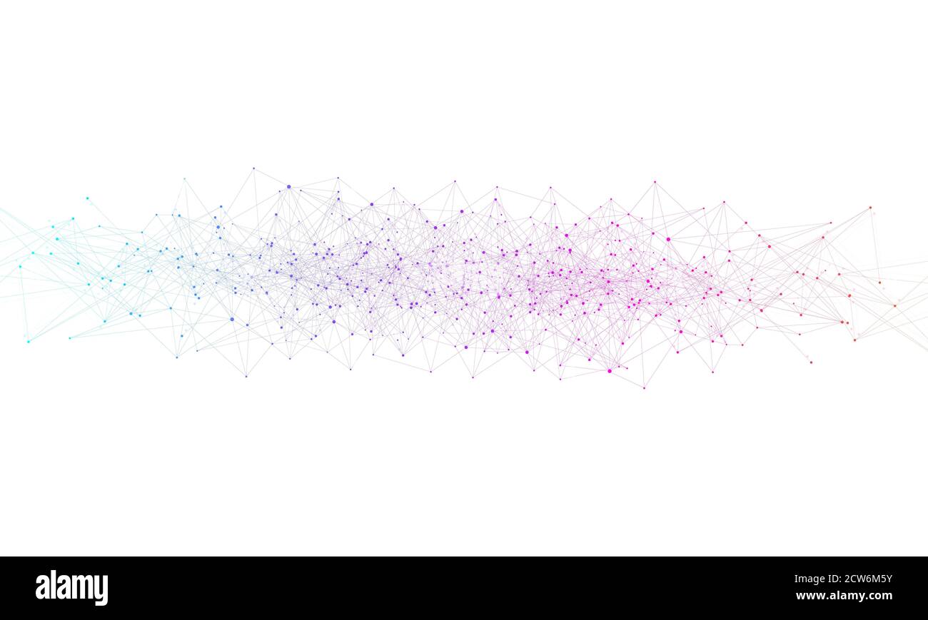 Abstract digital network connection structure on blue background ...