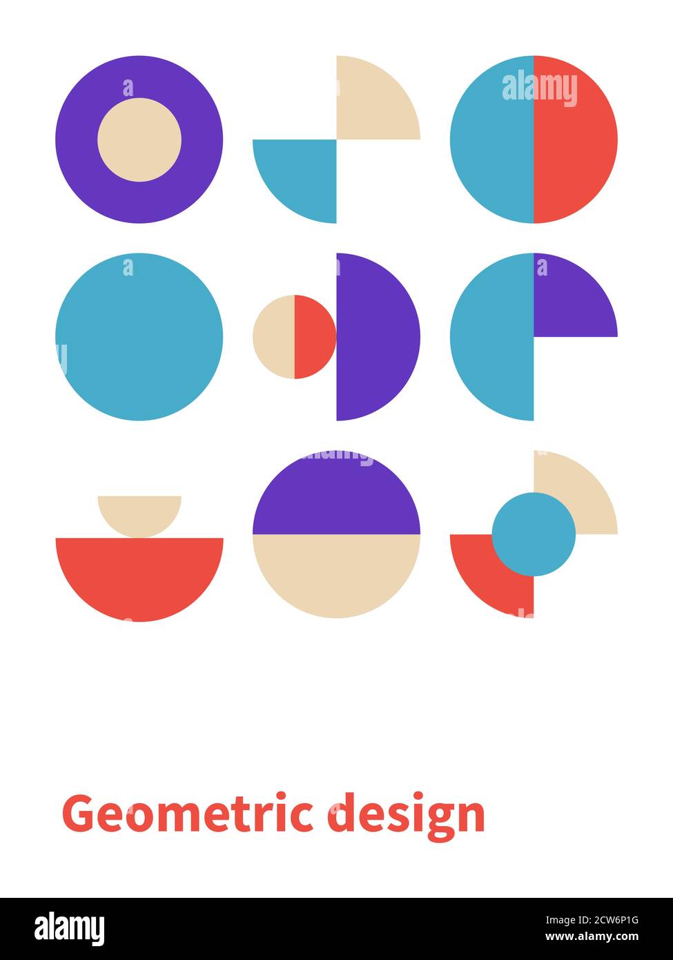 Trendy bauhaus pattern. Bauhaus poster. Vector geometric abstract ...