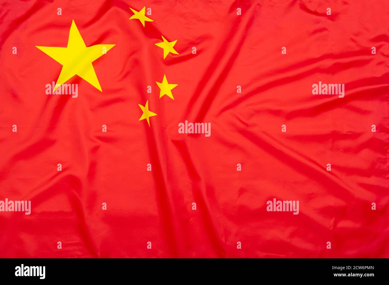 Real natural fabric flag of China or National Flag of the People's ...