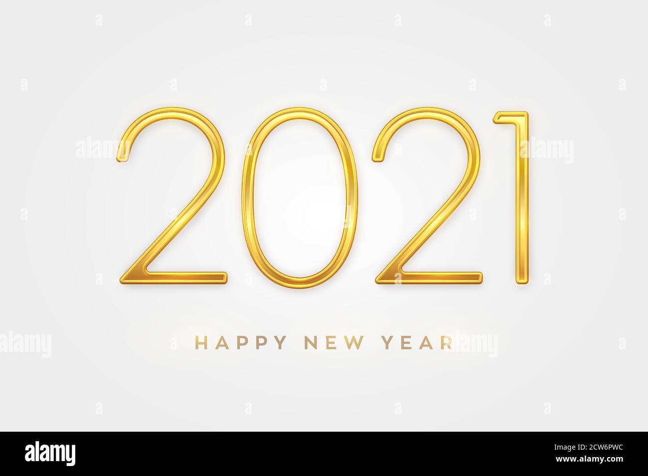 Happy New 2021 Year. Golden metallic luxury numbers 2021. Realistic ...