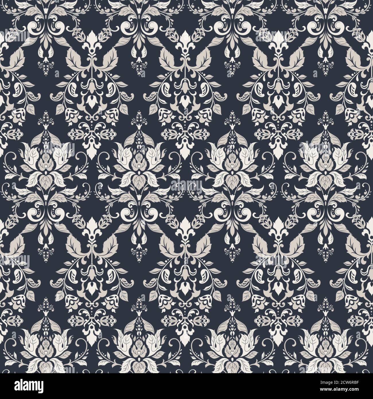 Damask seamless floral pattern. Seamless vector wallpapers Stock Vector ...