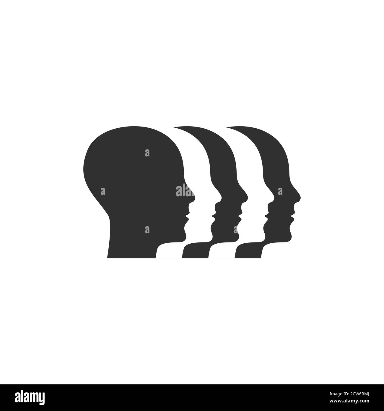 Crowd silhouette head heads hi-res stock photography and images - Alamy