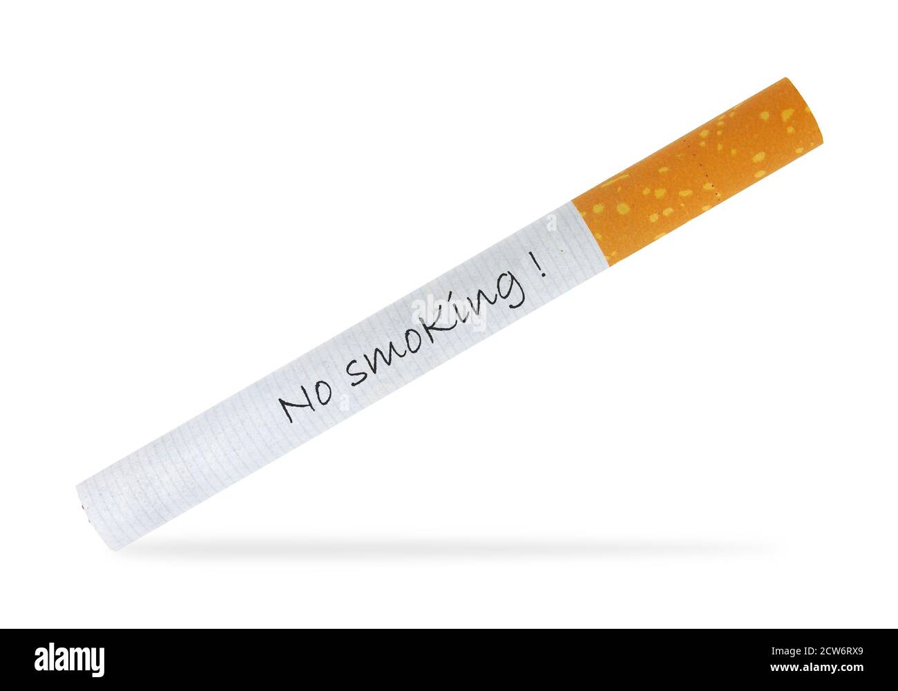 No smoking message on a cigarette, isolated on white Stock Photo - Alamy