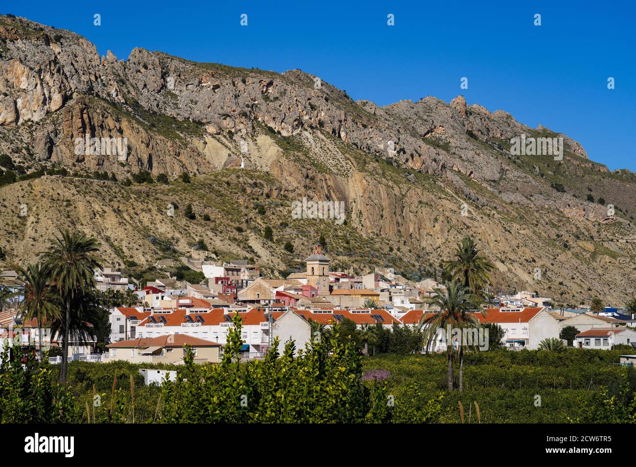 Landscape view of the little town Ulea in valley of ricote in the ...