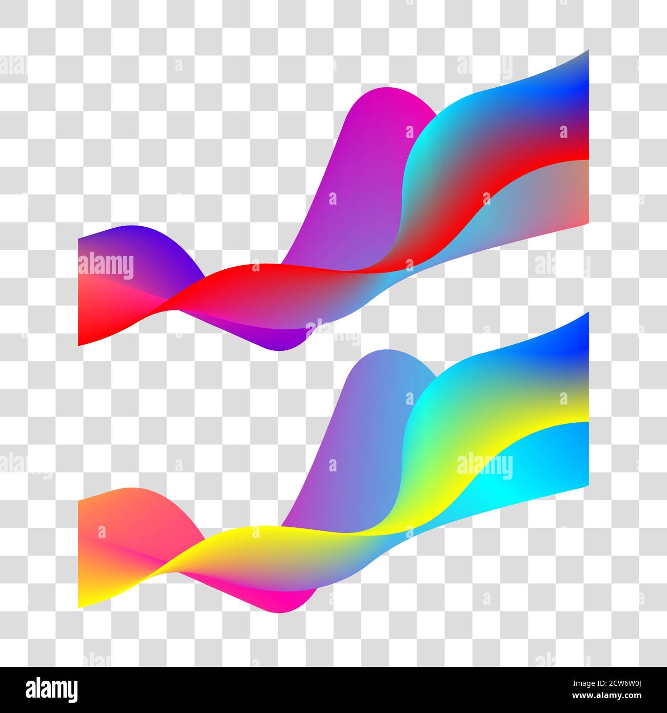 Wavy decorative line. Digital color rainbow wave. Curve for ...