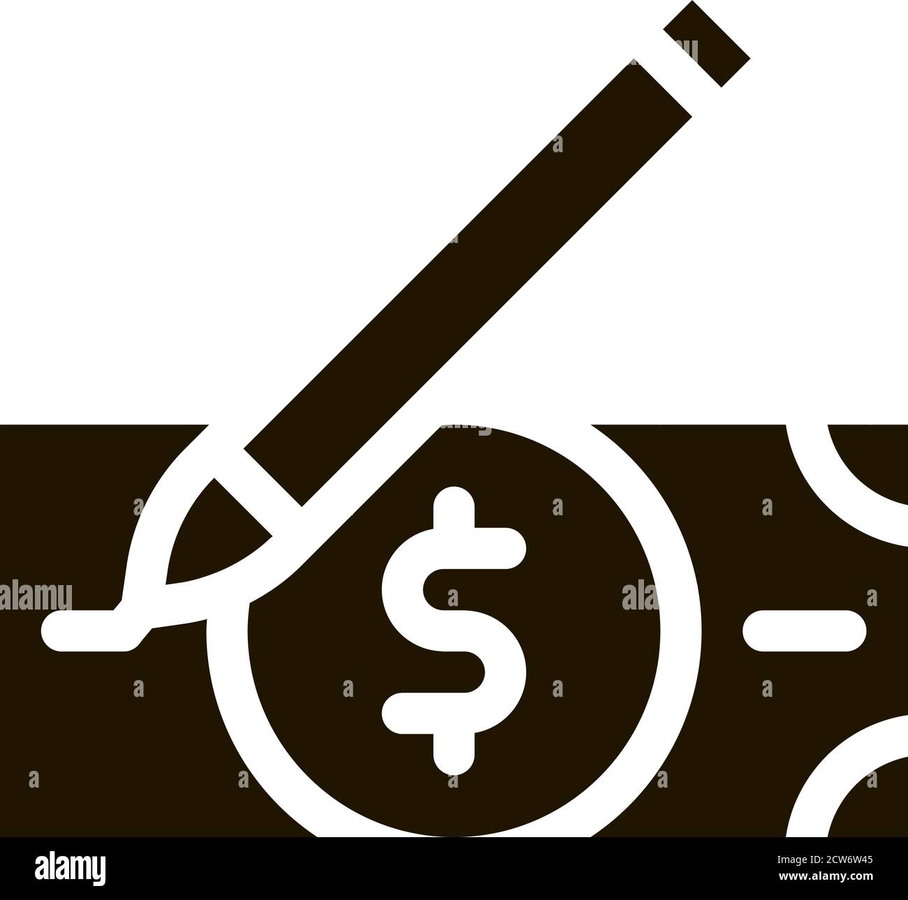 Drawing Fake Banknotes Icon Vector Glyph Illustration Stock Vector ...