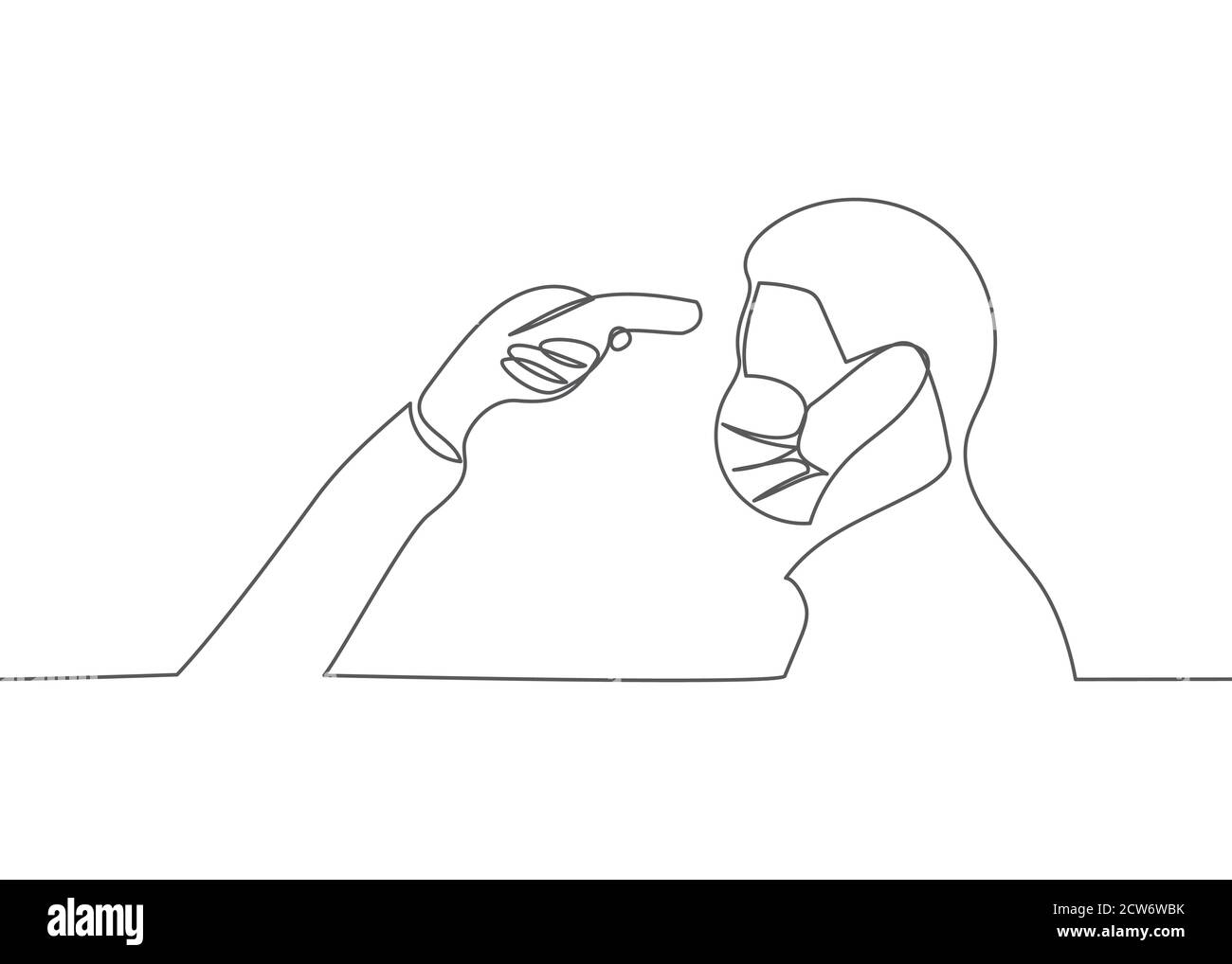 Coronavirus illustration Temperature One line drawing Stock Vector ...