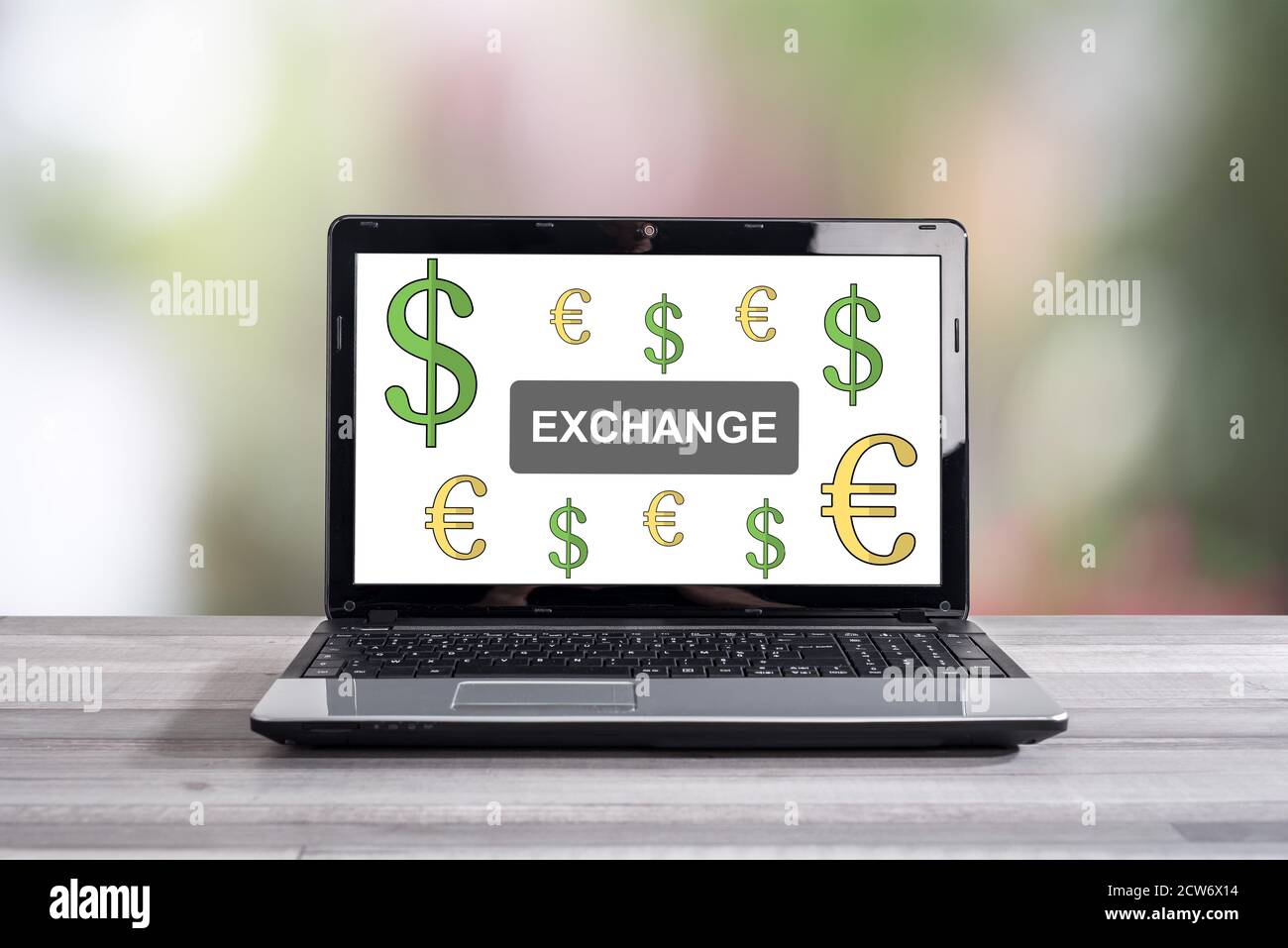 Exchange concept shown on a laptop screen Stock Photo - Alamy