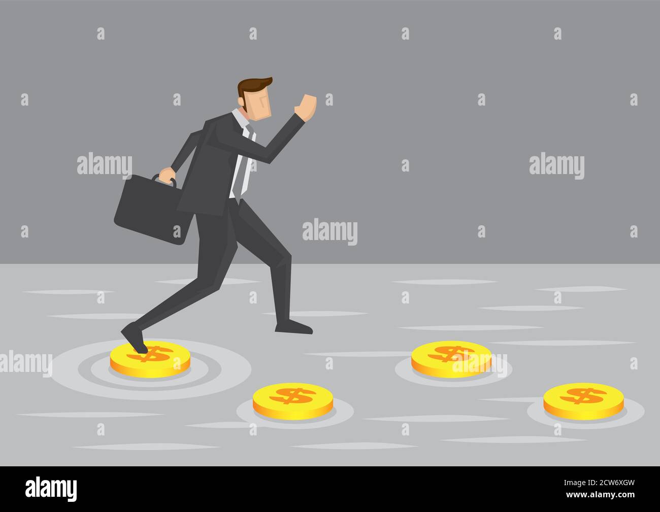 Walking across stepping stones Stock Vector Images - Alamy